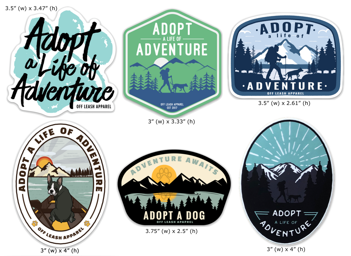 Adopt a Life of Adventure Sticker Pack – Off Leash Apparel